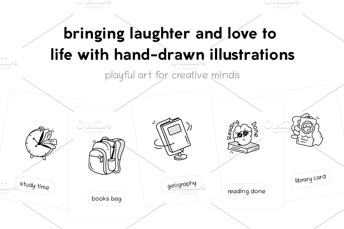 Library and Reading Doodles