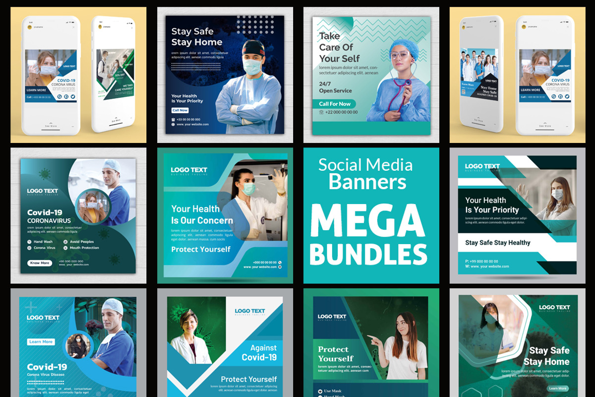 Social media Bundle posts templates, a Social Media Template by MRI ...