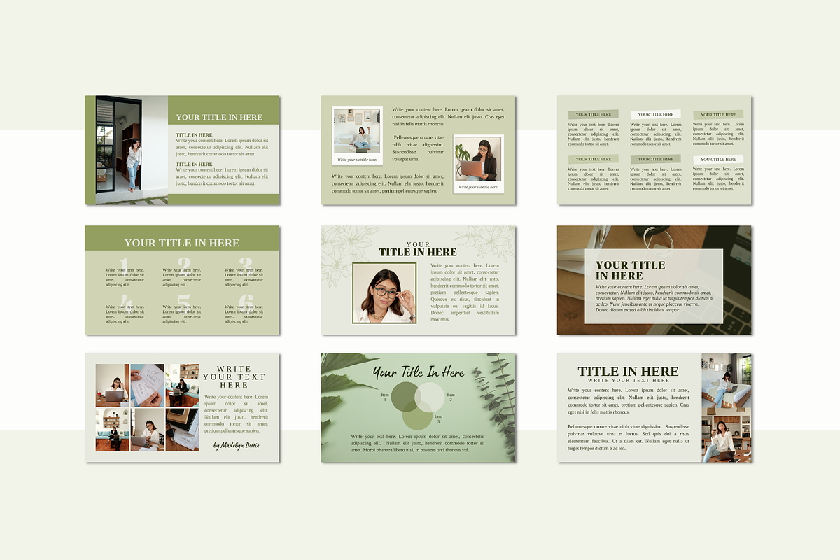 SLIDE Green Olive CANVA TEMPLATE