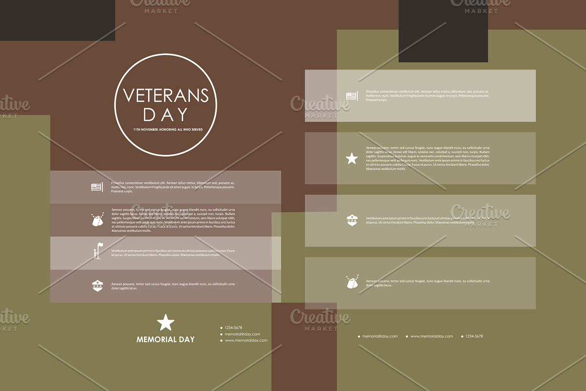 Veterans day. Brochure Templates, a Brochure Template by Palau