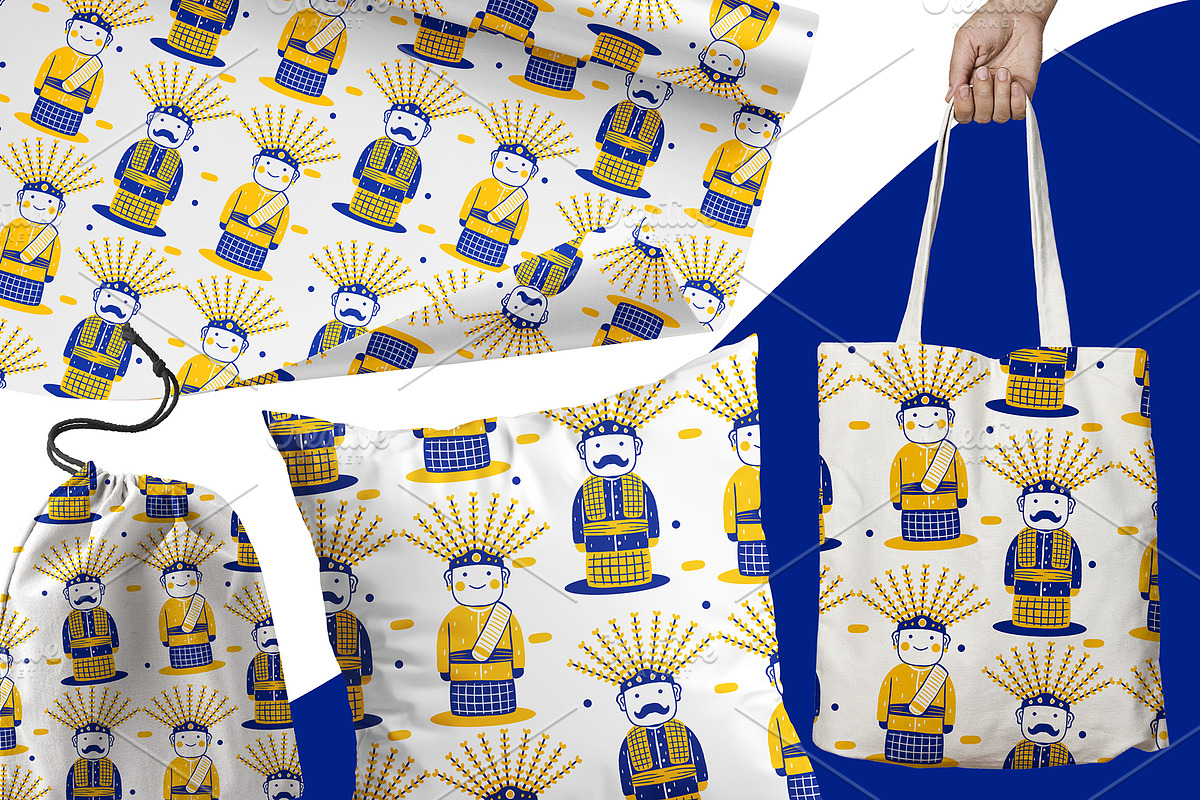 Ondel-Ondel Seamless Pattern, a Pattern Graphic by MEDZ