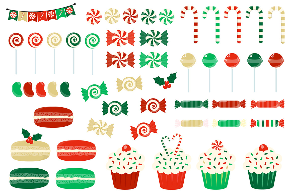 Christmas Candy Clipart, a Seasonal Illustration by La Boutique dei Colori