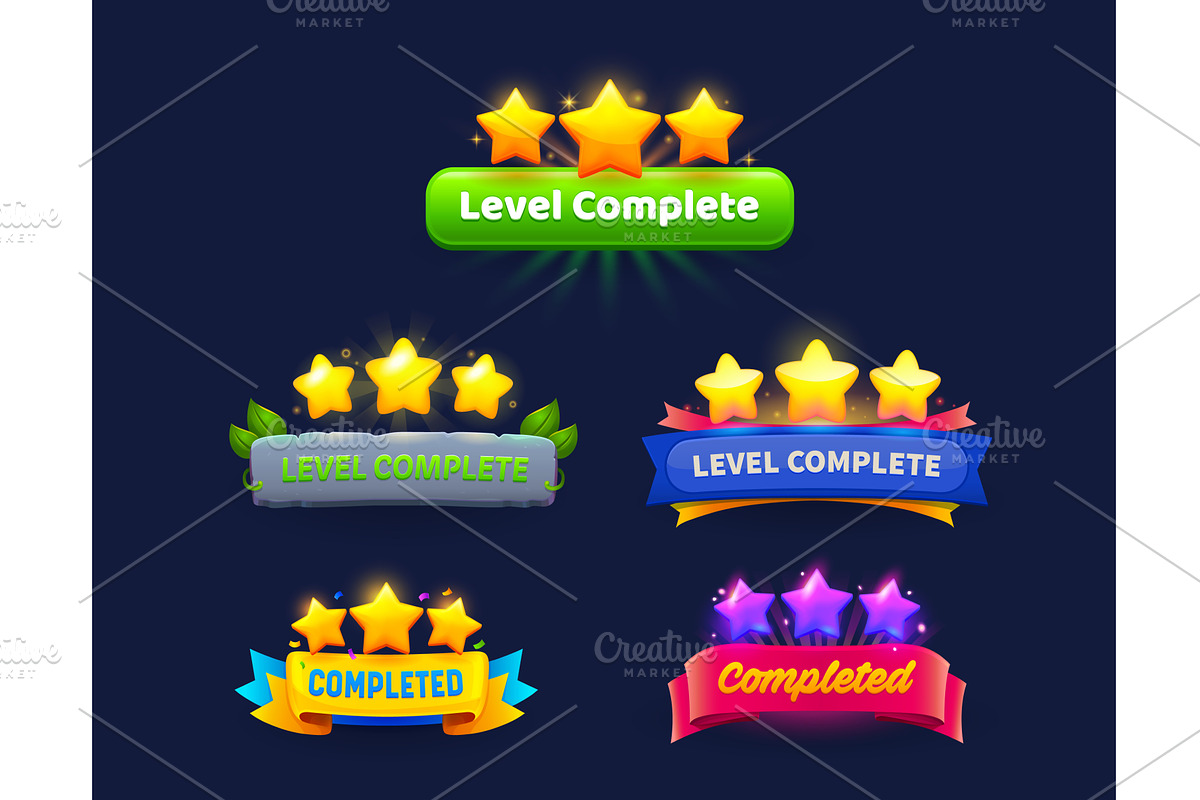 Game level complete or level up, a Technology Illustration by Vector ...