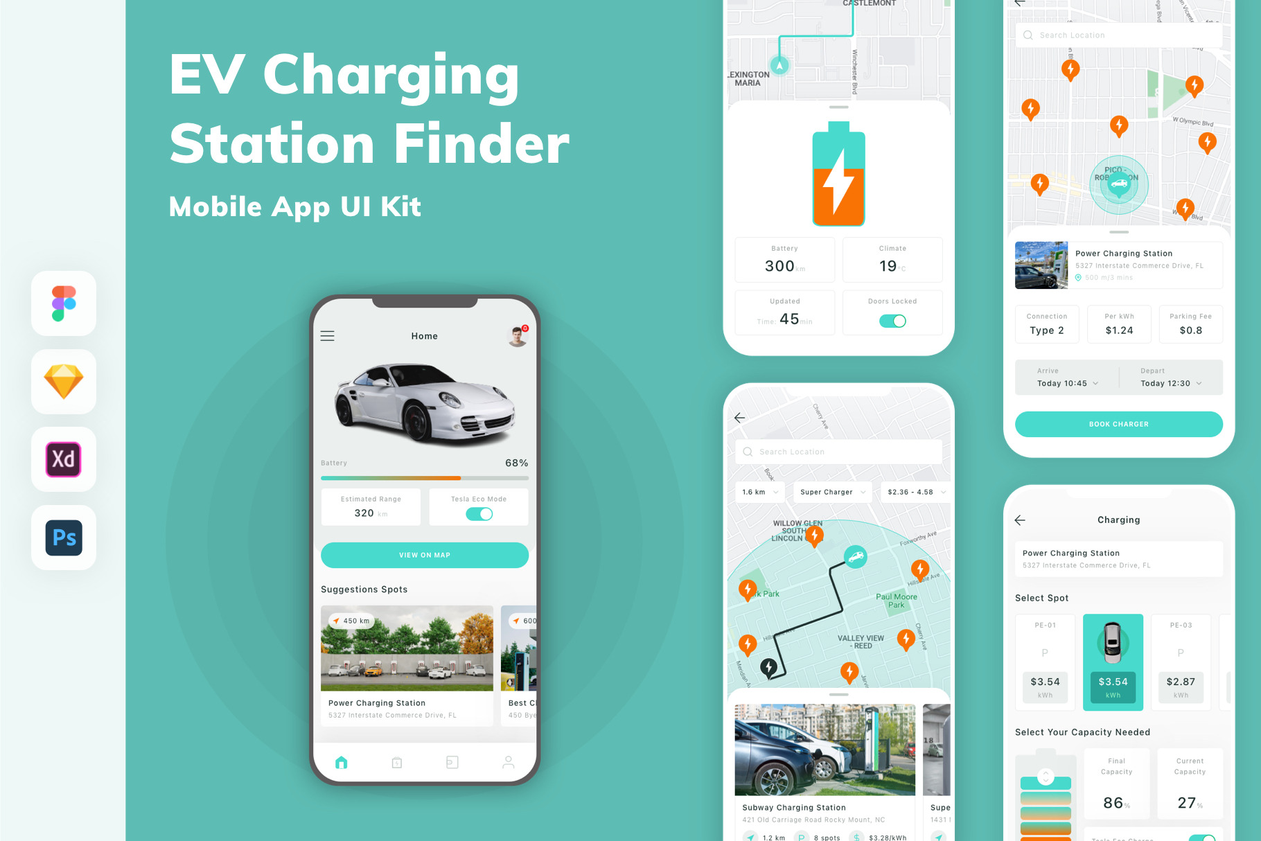 EV Charging Station Finder UI Kit, an UI Kit Template by uicube