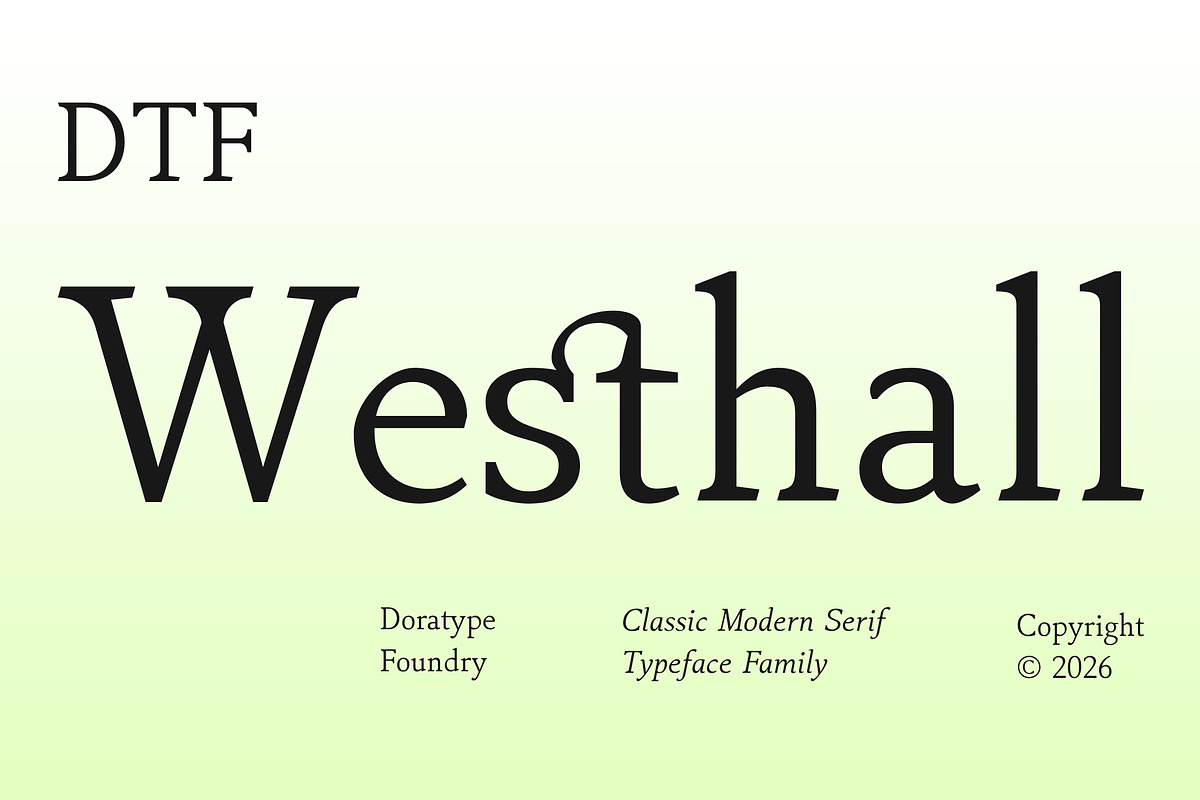 DTF Westhall, a Serif Font by Dora Typefoundry