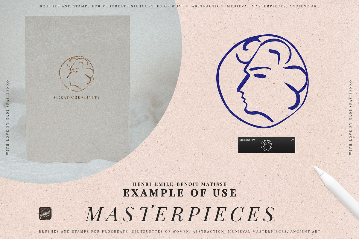 Masterpieces Procreate, PS Stamps, a Brush Add-On by Spasibenko Art