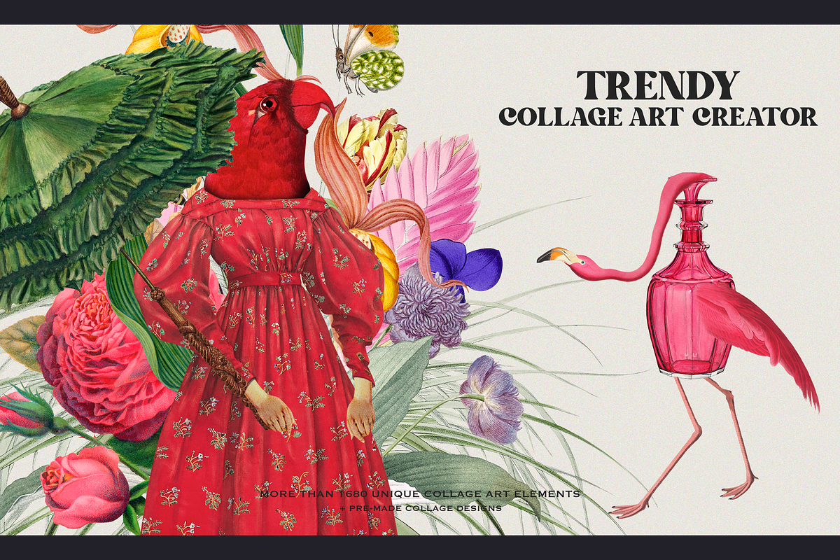1680+ Trendy Collage Art Creator, an Object Graphic by Lilithcollageart