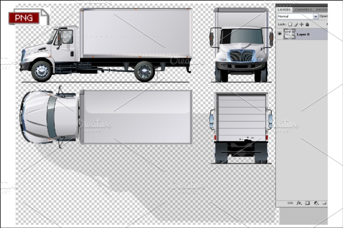 Delivery/cargo truck mockup, a Device Mockup by Mechanik