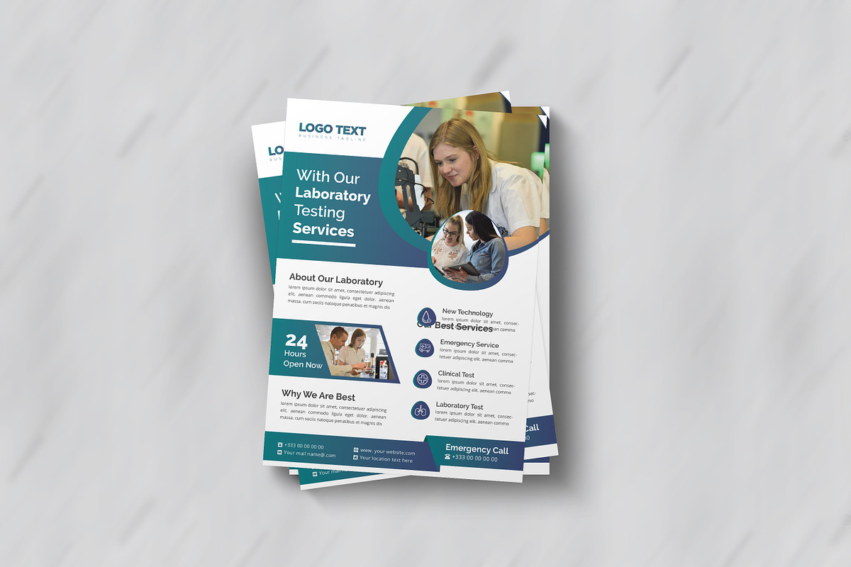Medical Laboratory Flyer Template, a Flyer Template by MRI STUDIO