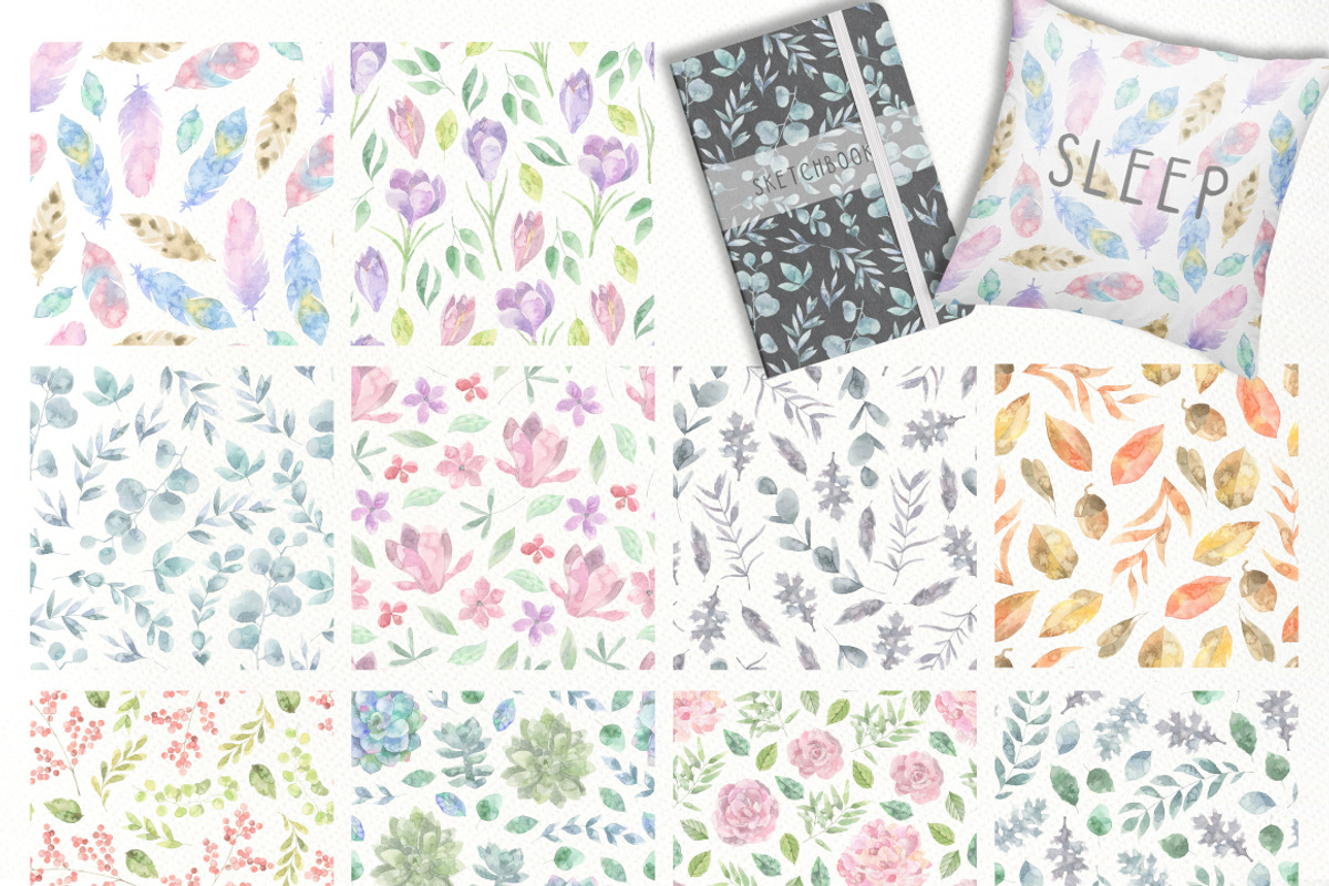 Floristic Watercolor Collection, an Object Illustration by Julia Dreams