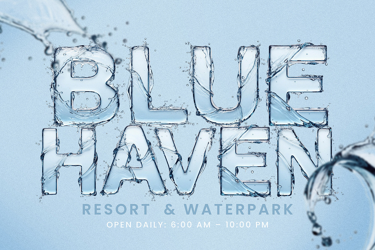 Aqua - Realistic Water Font, a Font by AndrewPixelType