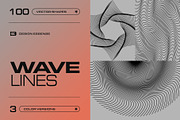 Wave Lines - 100 Vector Shapes, an Object Graphic by assetpro.design
