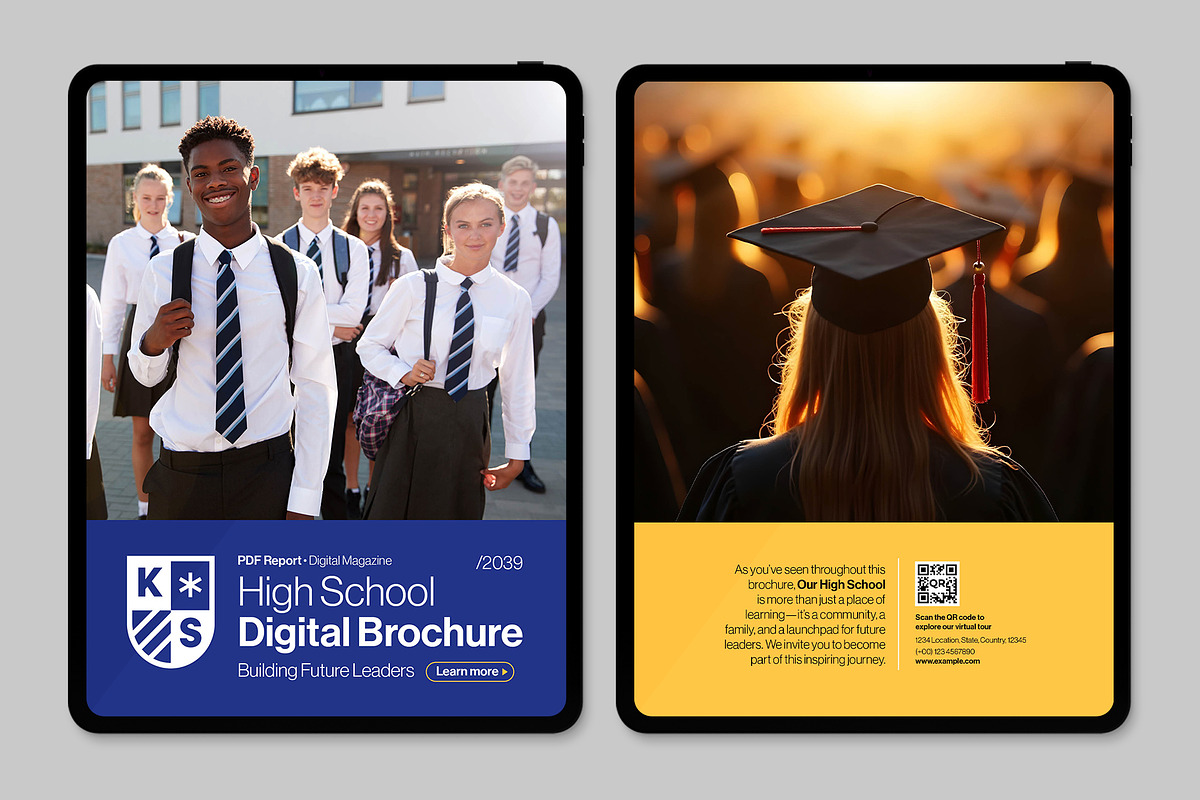 School Digital Brochure Template, a Brochure Template by BrandPacks
