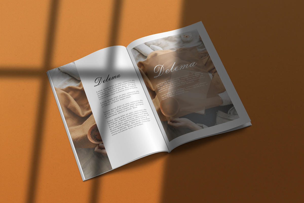 A4 Magazine + Overlay Shadow Mockup