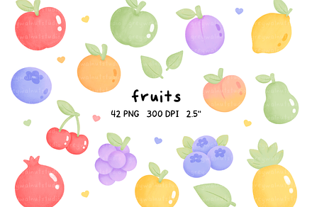 Fruits - Design Set, a Food Illustration by Baksiabat