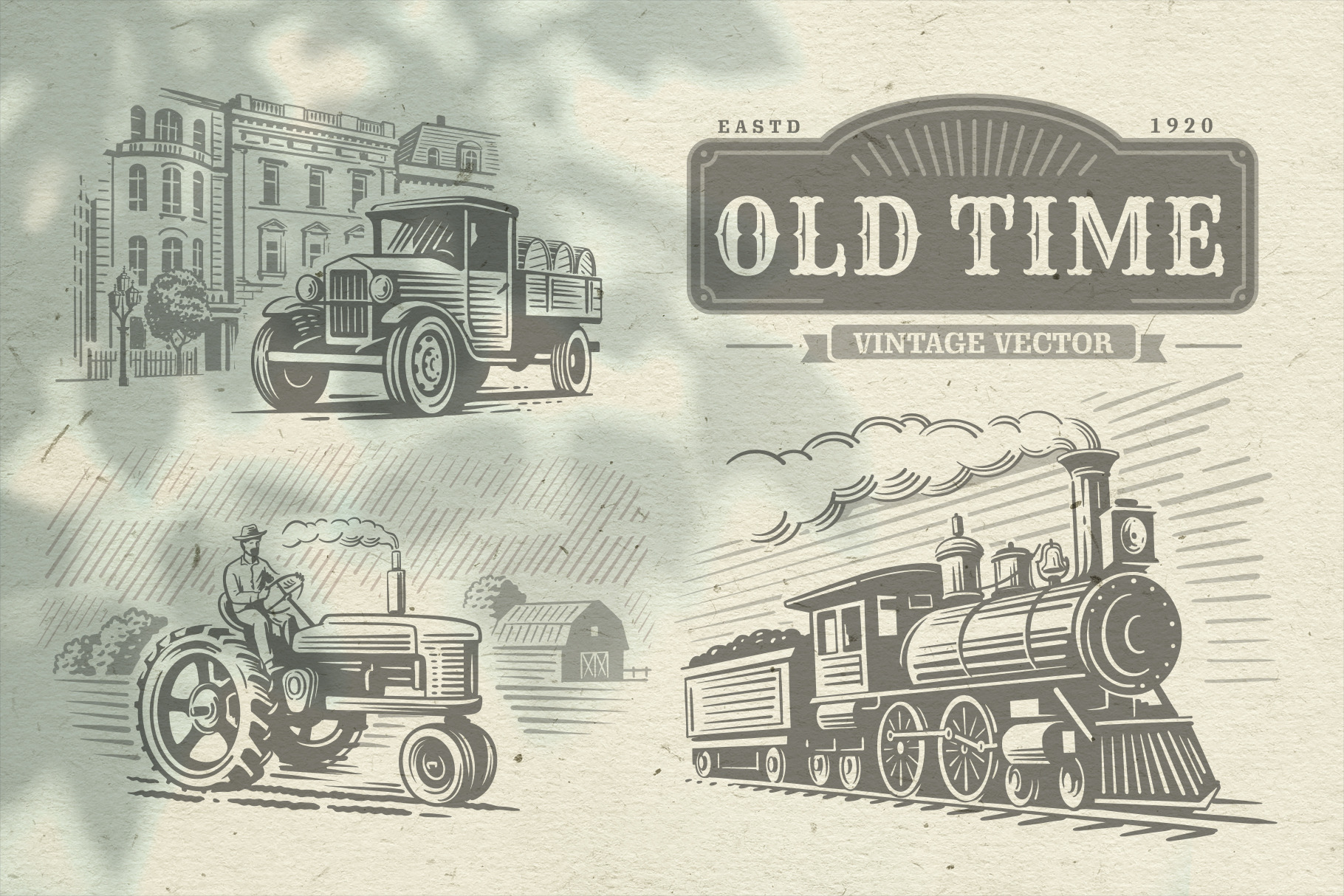 Old time vector set. Vehicle, an Object Graphic by bioraven | Creative ...