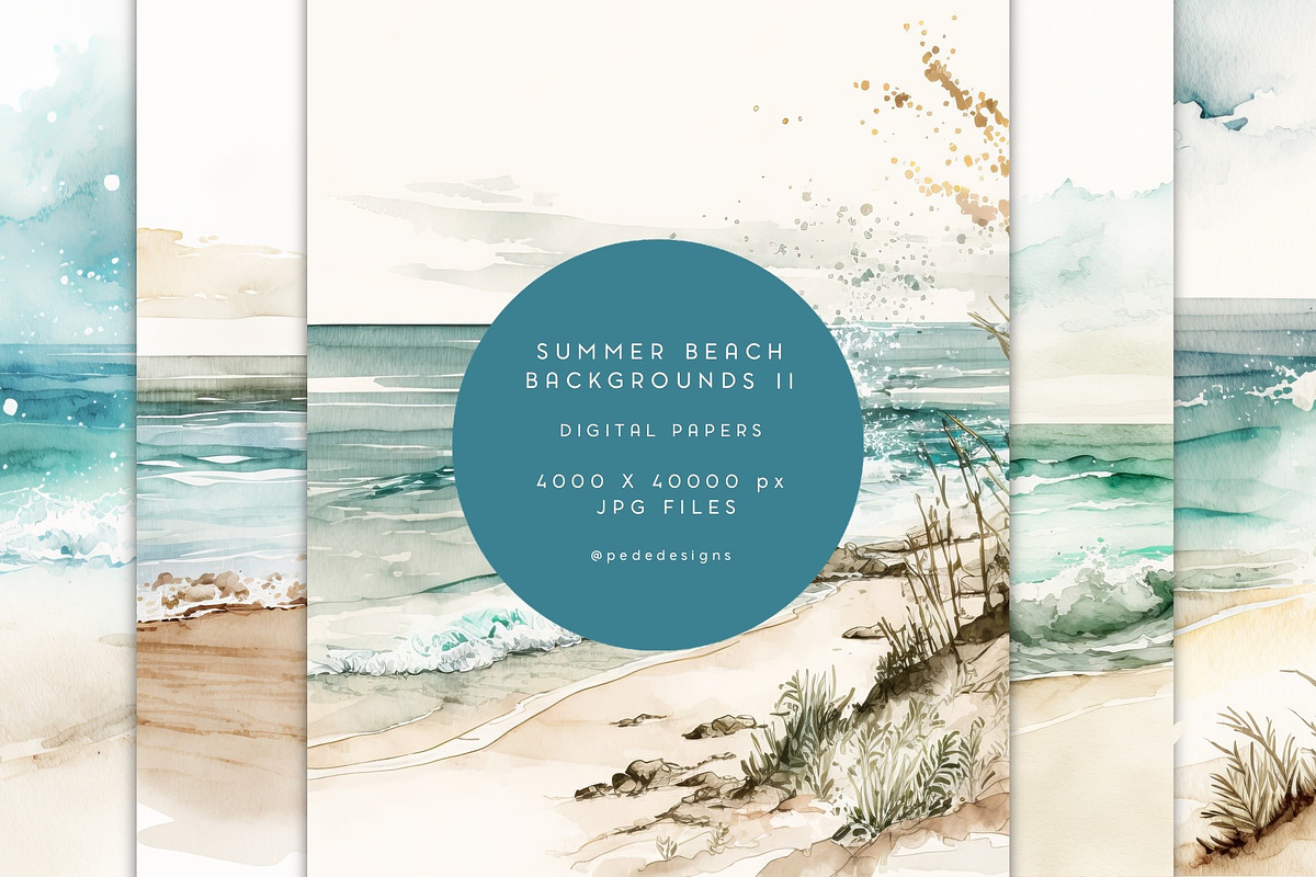Summer Beach Backgrounds, a Background Graphic by PeDe Designs
