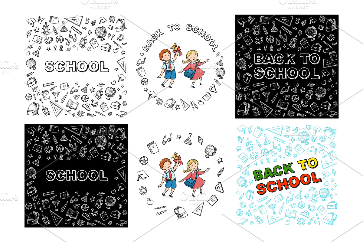 VECTOR SCHOOL SET, an Education Illustration by Kattarina Po
