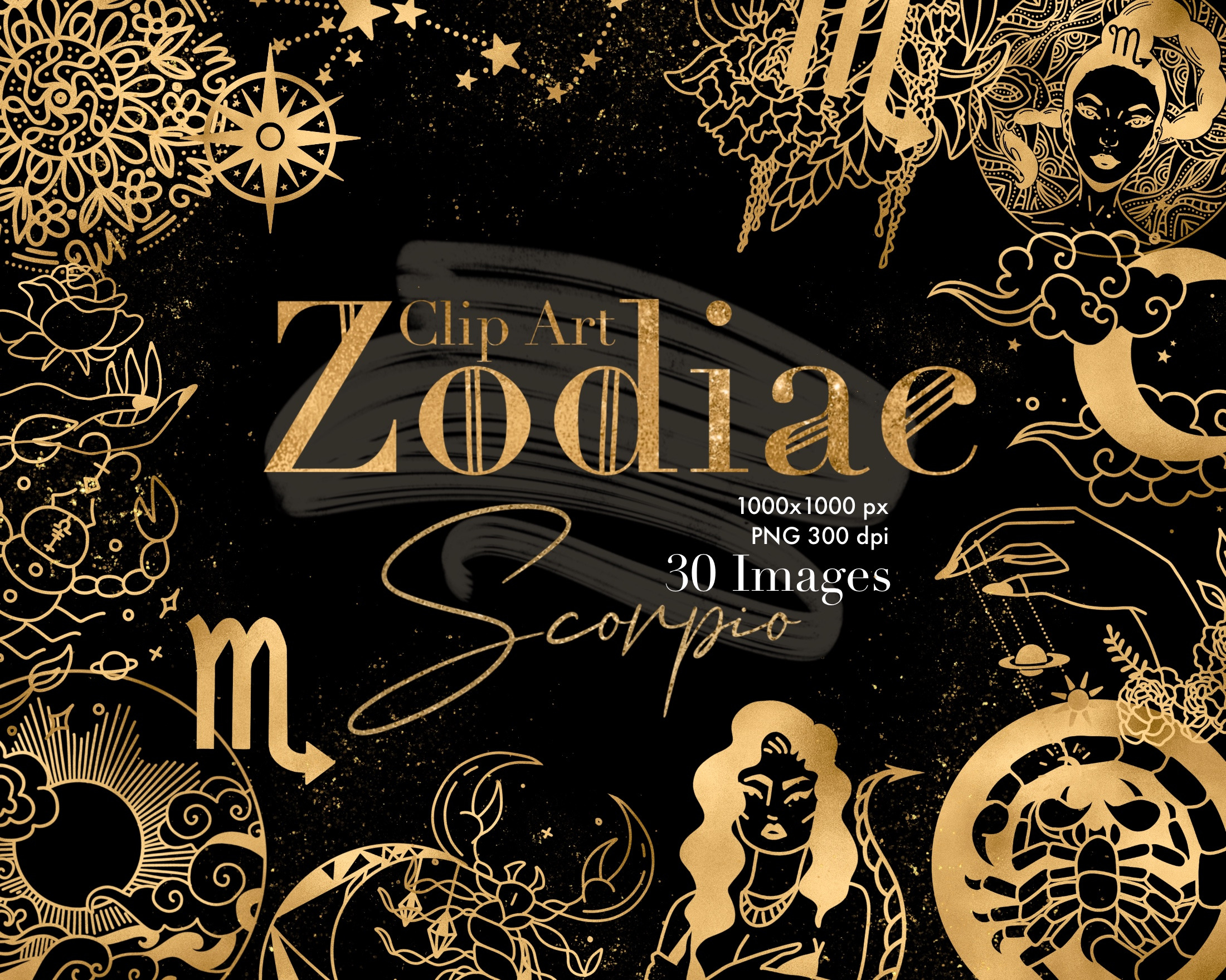 https://creativemarket.com/Overdream.Studio/ZODIAC Clip Art, Scorpio ...