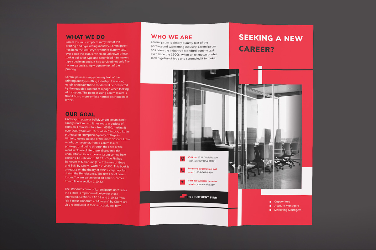 Trifold Brochure Recruitment Company, a Brochure Template by TemplatesNow!