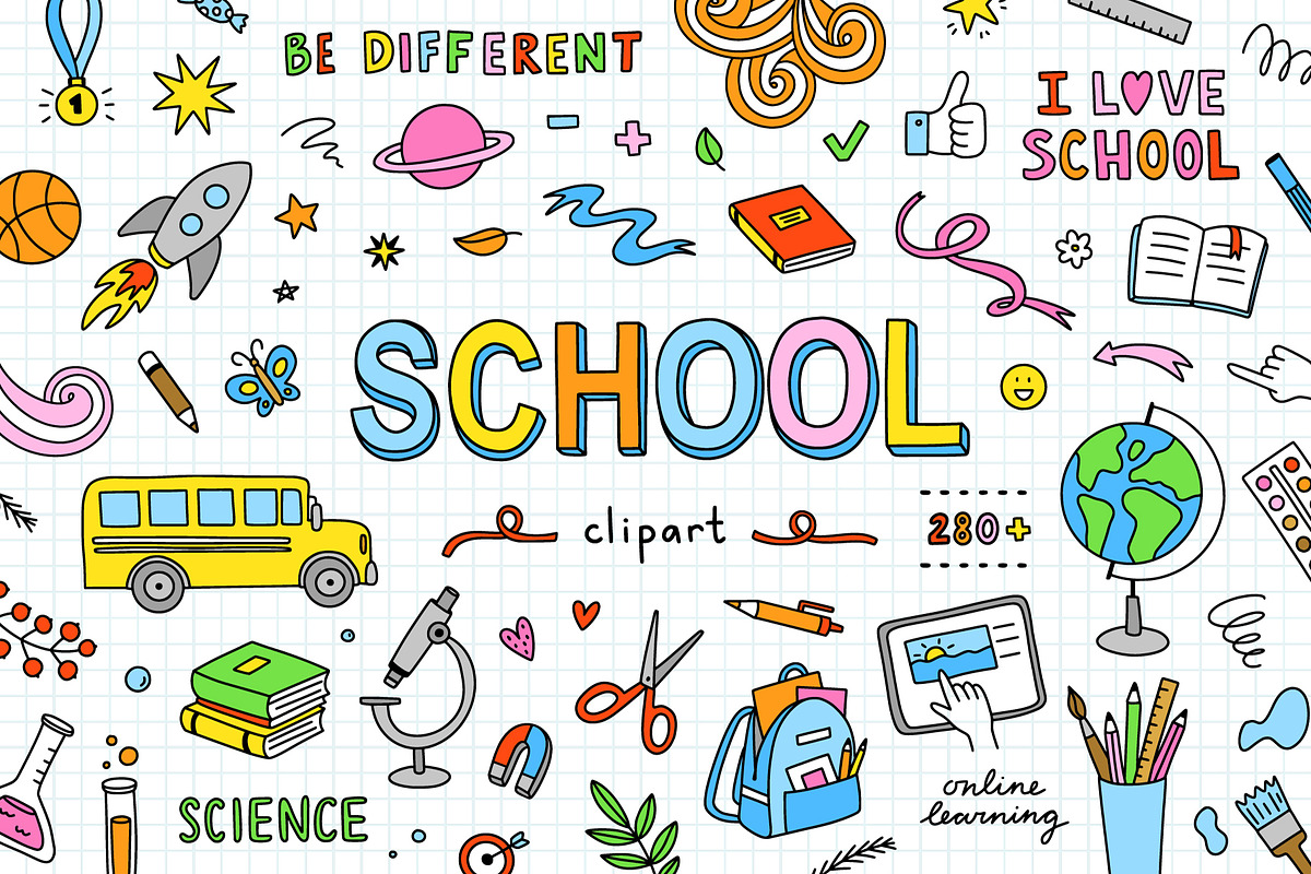 School Clipart, an Education Illustration by Redchocolate