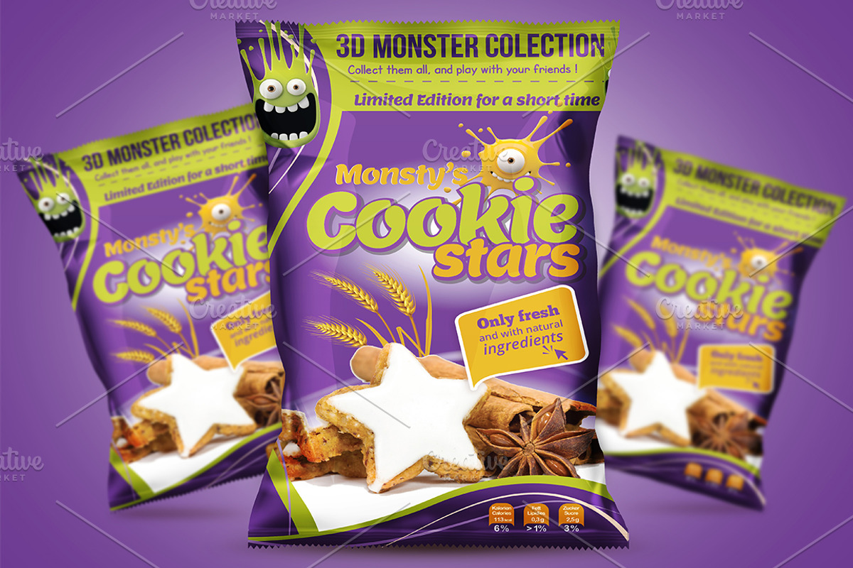 Cookie packaging design template, a Templates & Theme by Muamer Prosic