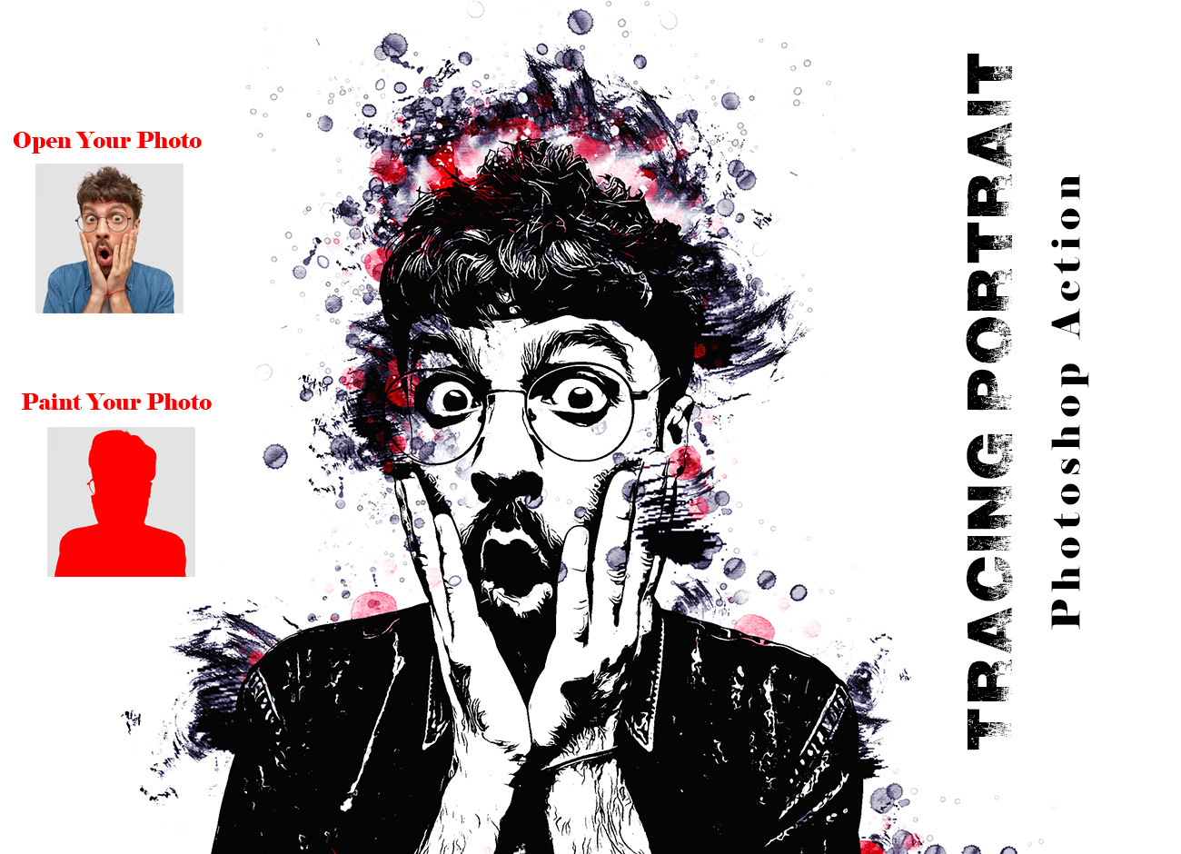 Tracing Portrait Photoshop Action, an Action Add-On by Studio Retouch
