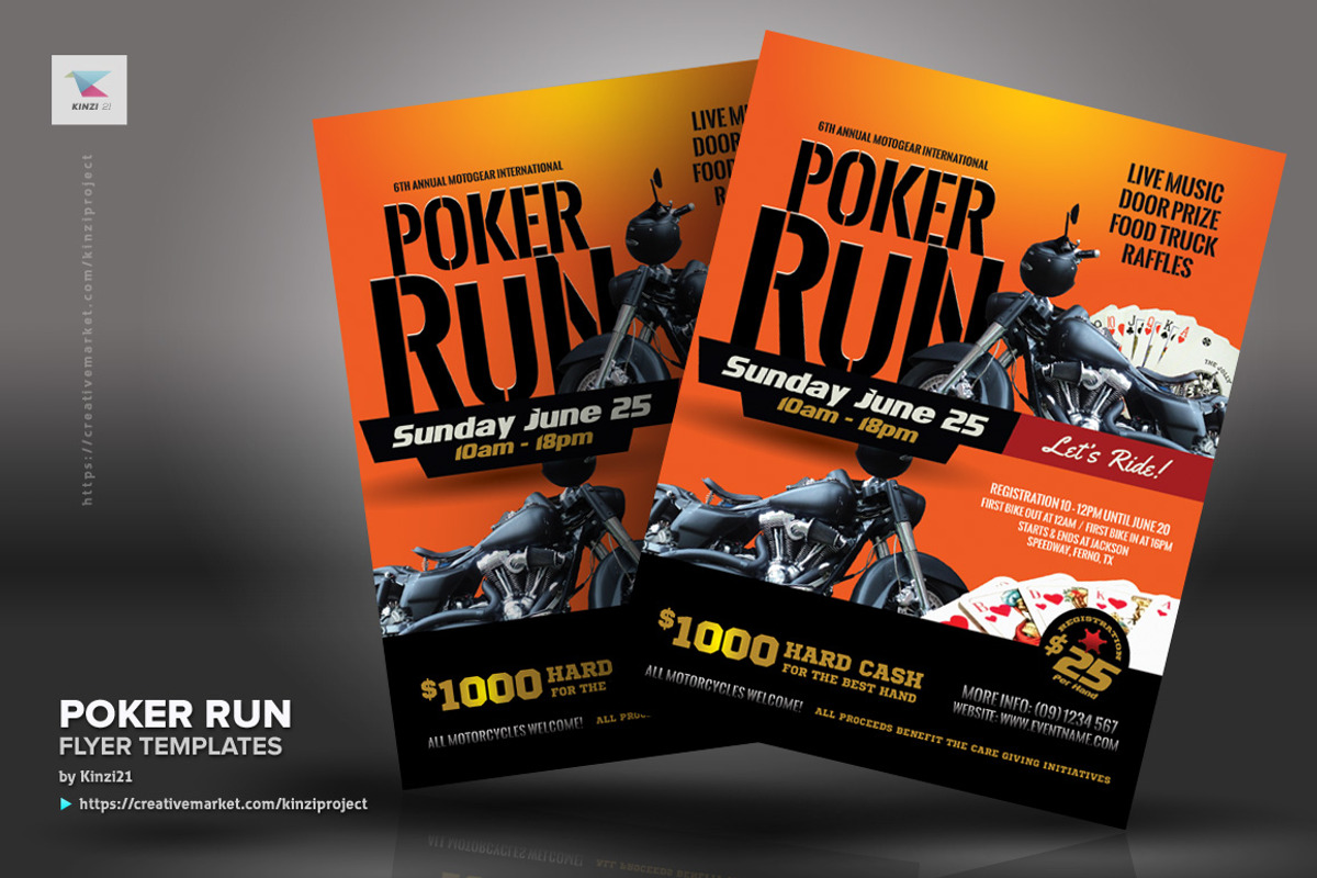Poker Run Flyer Templates, a Flyer Template by kinzi21