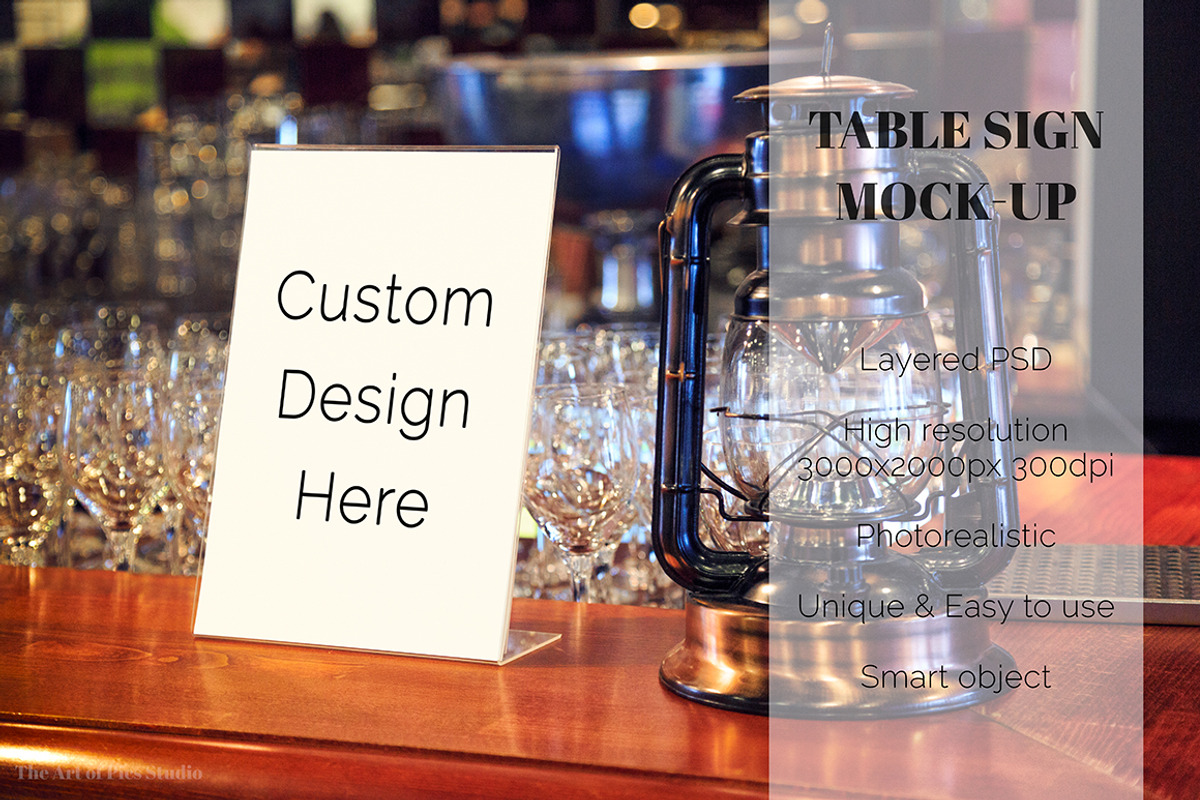 Table Tent Tabletop Display Mockup, a Print Template by The Art of Pics ...