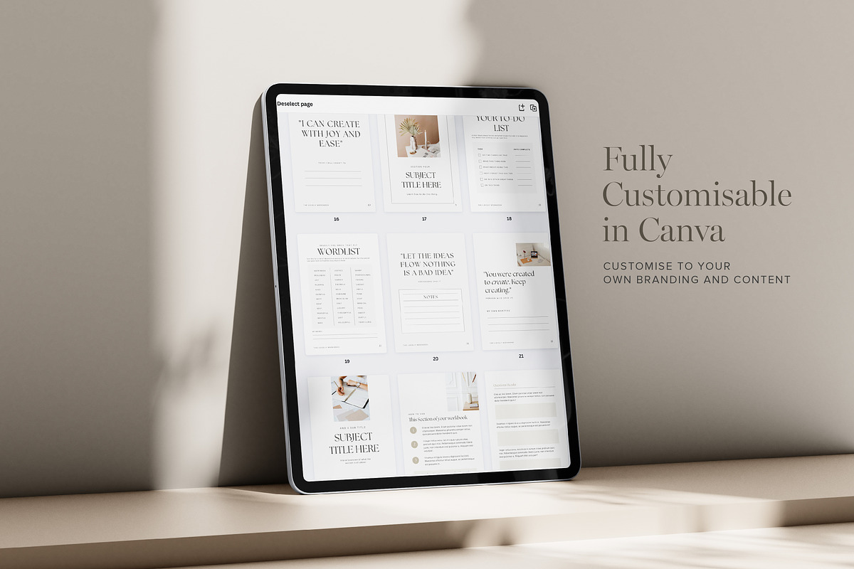Editable Workbook Template for Canva