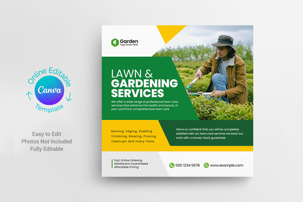 Lawn & landscape Post Canva Template, a Social Media Template by ...