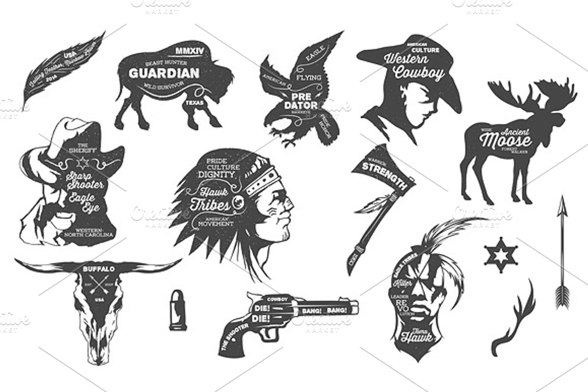 Vintage American Handdrawn Logo, a Branding & Logo Template by ORCA ...