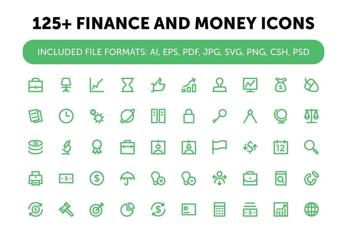 125+ Finance and Money Icons, an Icon by Vectors Market