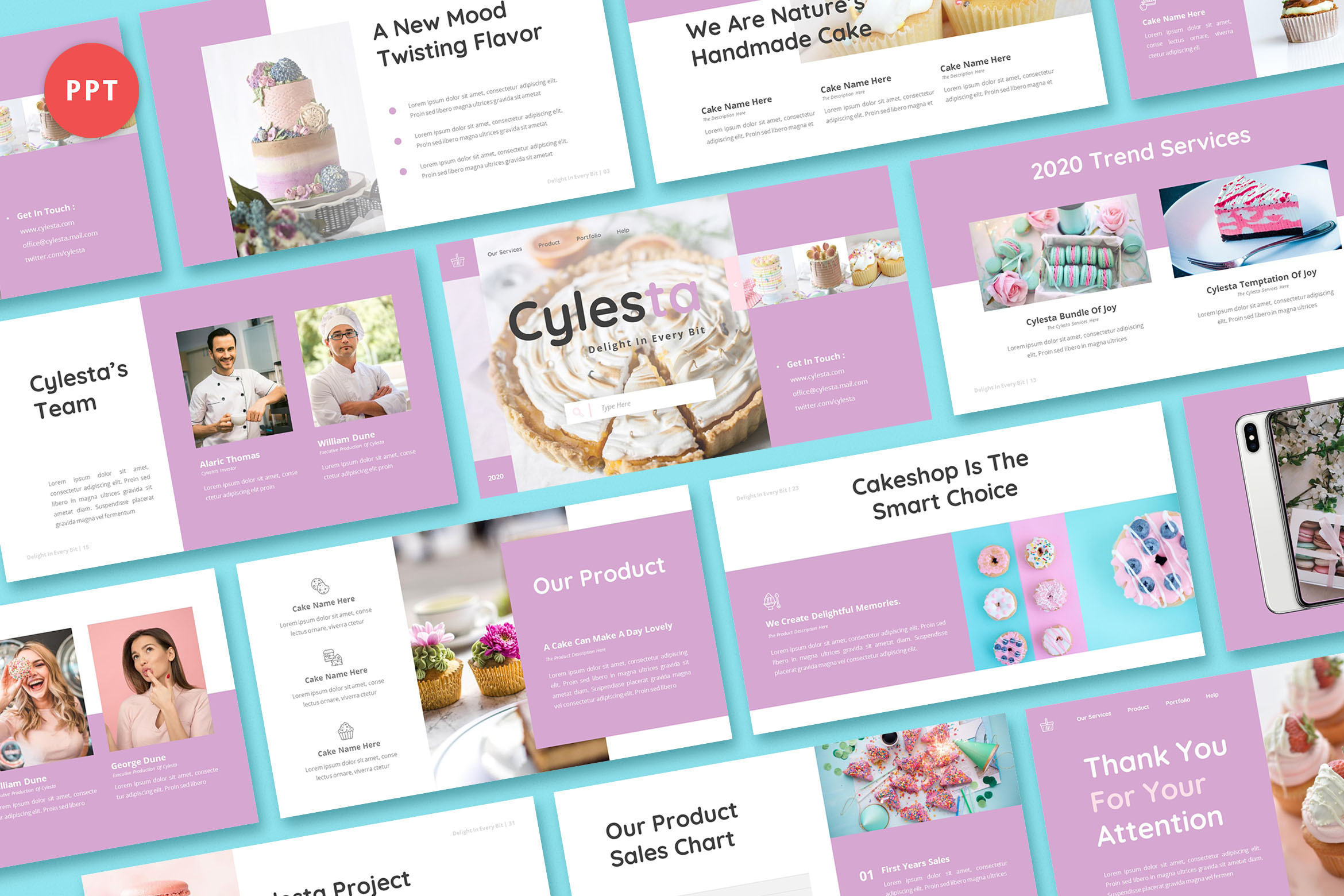 Cylesta - Cake & Snack Powerpoint, a Presentation Template by kerismaker
