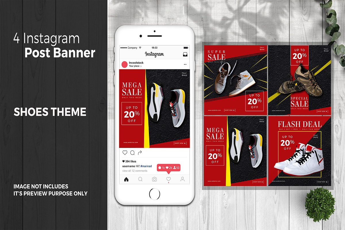 Shoes Instagram Post, a Social Media Template by Incools Stokie
