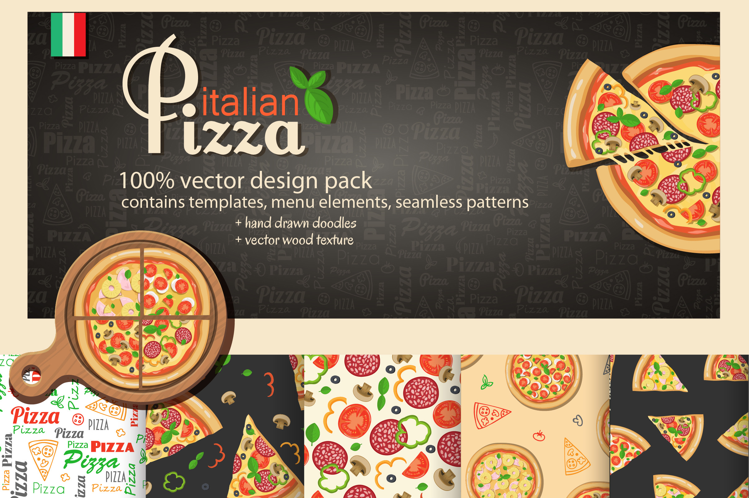Pizza detailed vector collection, an Object Graphic by La1n