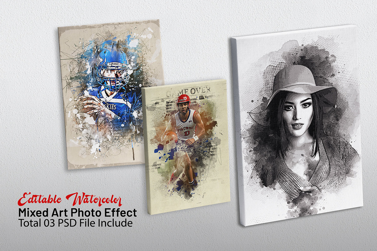 Editable Watercolor Mixed Art Effect | Creative Market