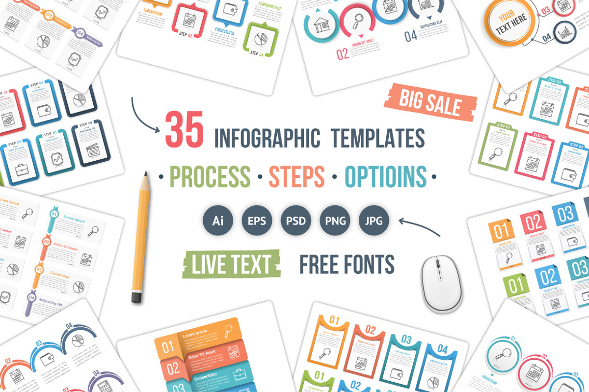 35 Infographic Templates Bundle, a Templates & Theme by PixMarket ...