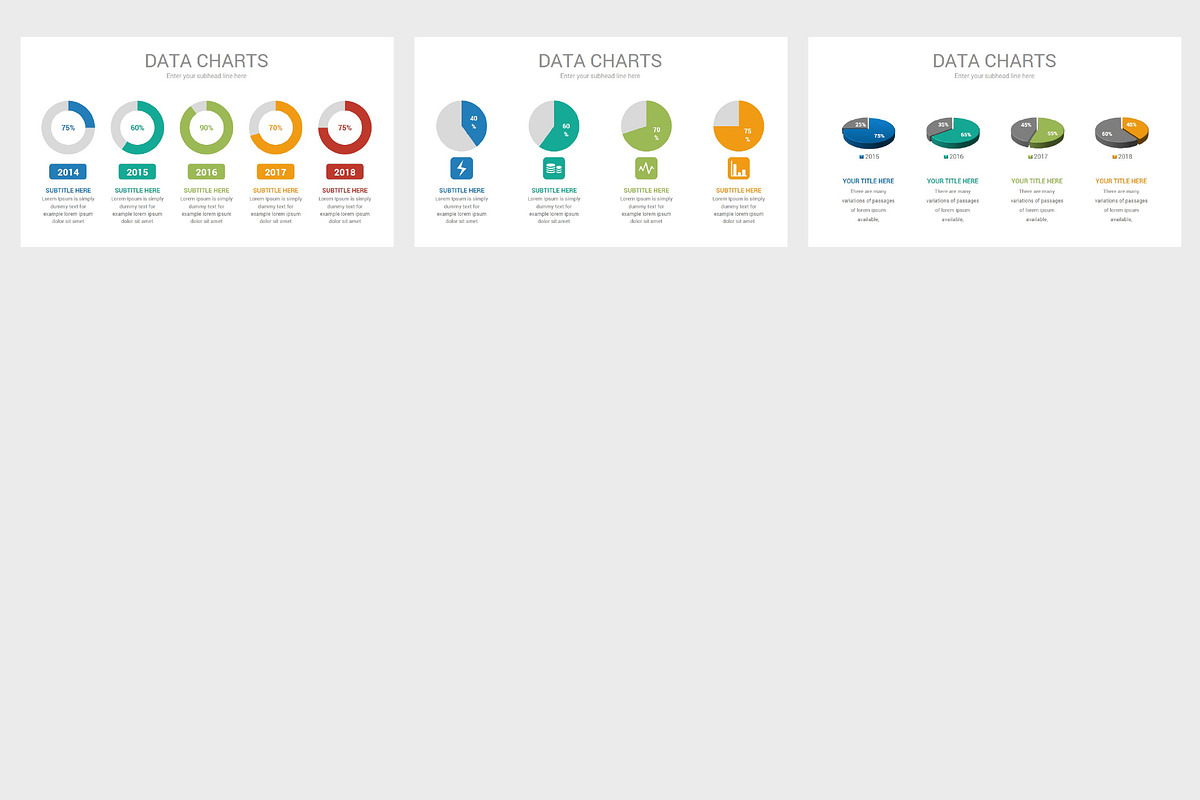 Data Charts PowerPoint Template, a Presentation Template by SlideOne