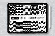 Chevron Pattern Procreate Brushes, a Brush Add-On by Kitaleigh