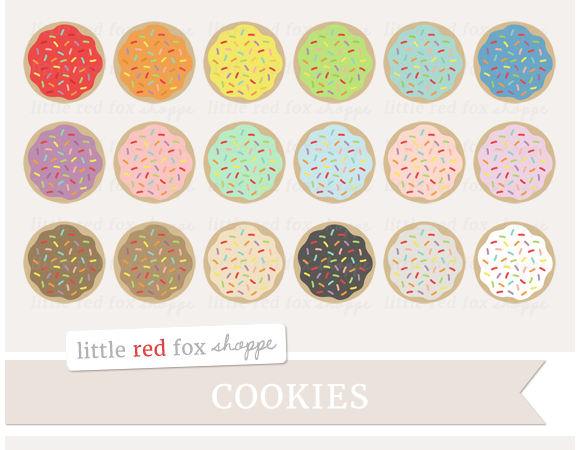 Cookie Clipart, a Food Illustration by Little Red Fox Shoppe