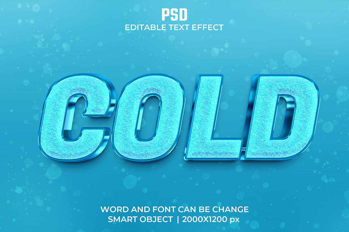 Cold 3d Editable Psd Text Effect, a Layer Style Add-On by bdrobin ...