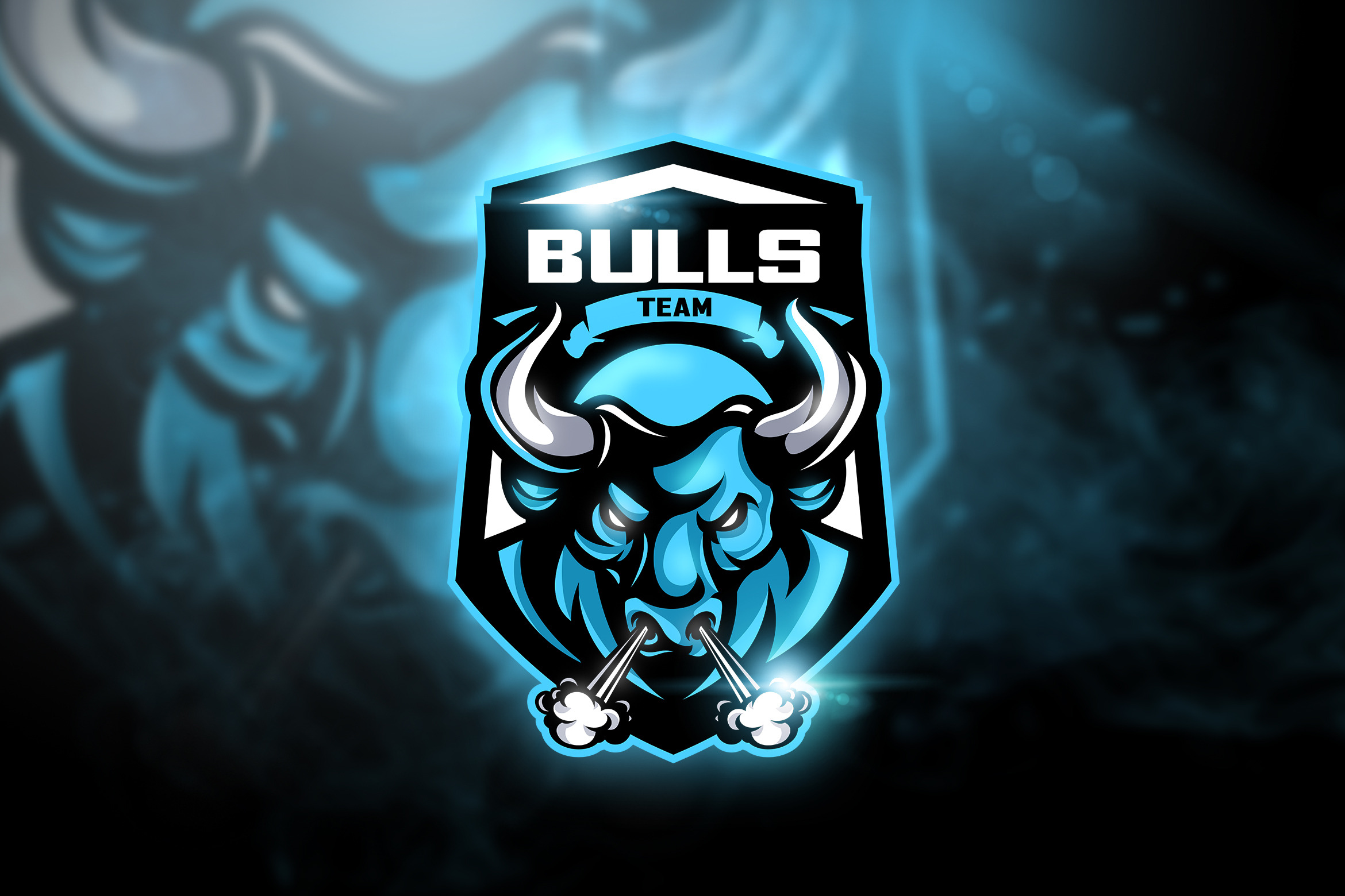 Bulls Team - Mascot & Esport Logo, a Branding & Logo Template by AQR Studio