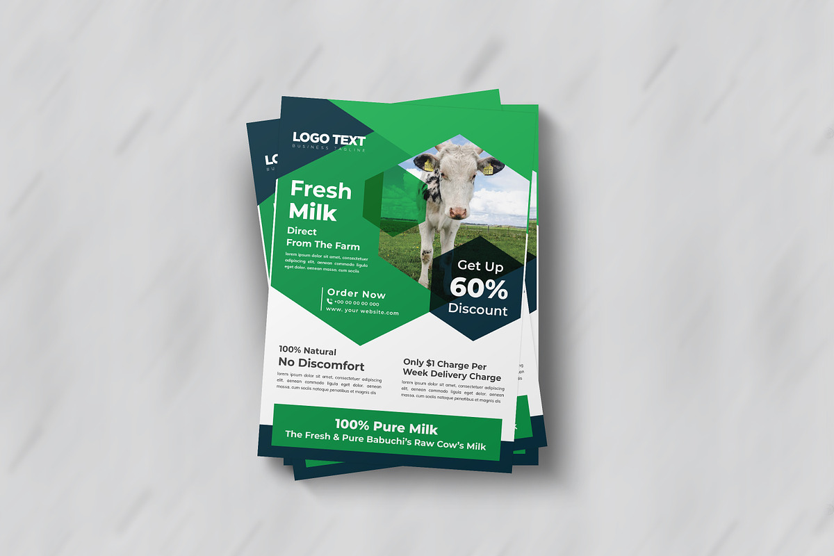 Creative Milk Flyer Design Templates, a Flyer Template by MRI STUDIO ...