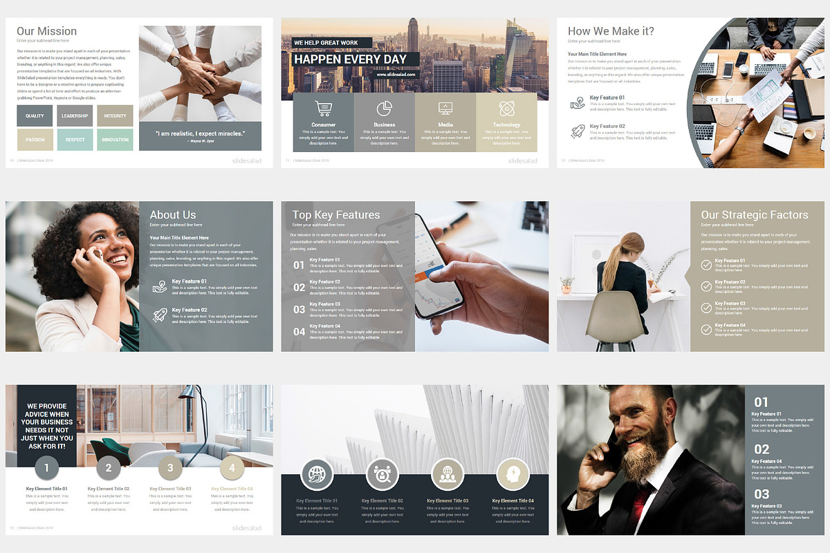 Modern Company Profile PowerPoint, a Presentation Template by SlideSalad