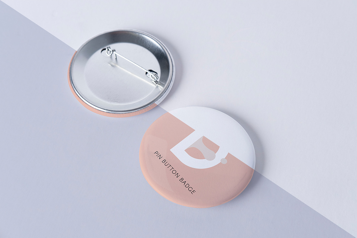 Button Badge Mockup, a Print Template by Graphicnugget