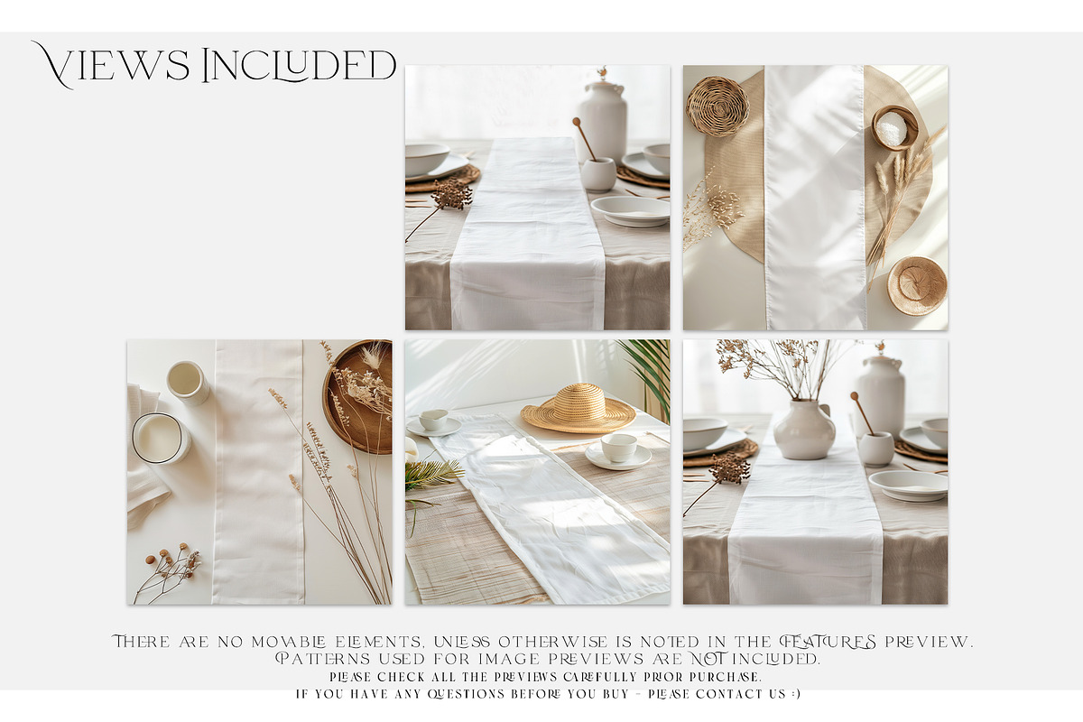 Table Runner with Smart Objects, a Household Mockup by mock-ups