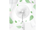 Stand fan moving the air, an Object Illustration by TotallypicRF