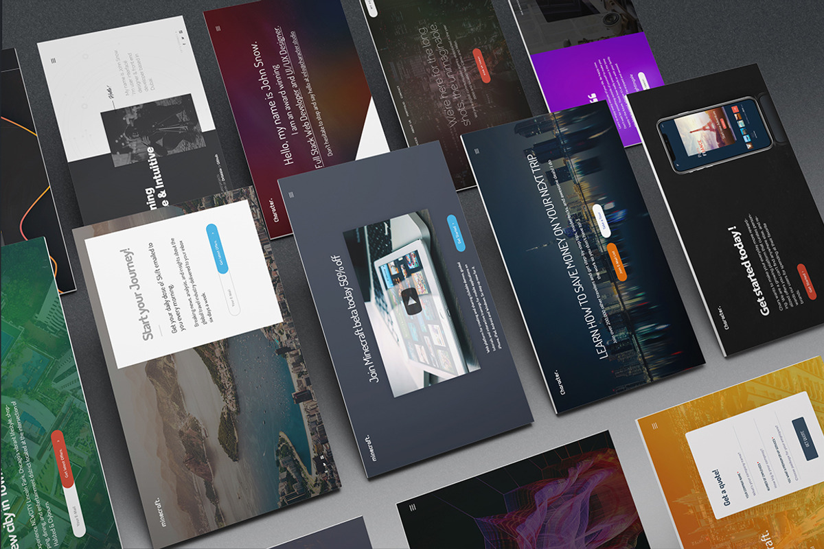 Minicraft - 15 Hero Headers UI Kit, an UI Kit Template by Character