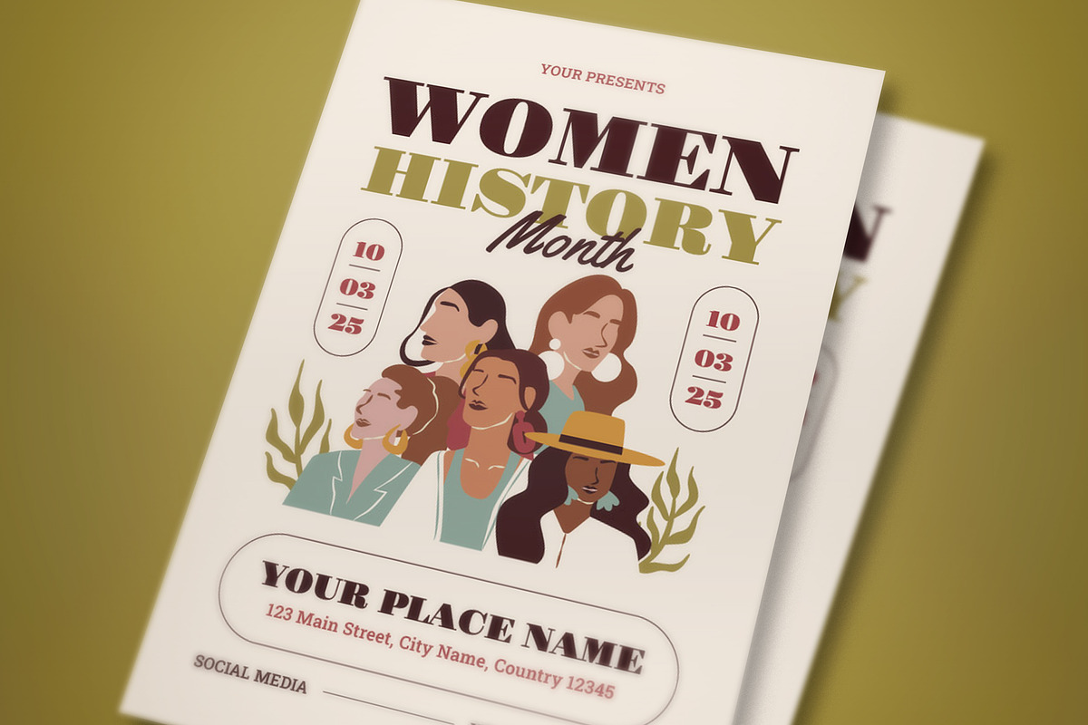 Women History Month Flyer Set, a Flyer Template by graphicook